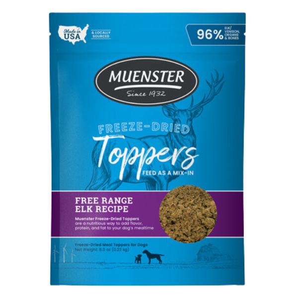 Muenster Dog Freeze-Dried Toppers Free Range Elk Recipe - Johnson Feed ...